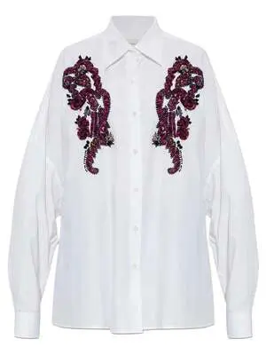 Dries Van Noten Embroidered Cocoon Shirt - White