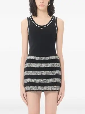 Valentino Garavani Cotton Jersey Top With Contrast Edging - Black
