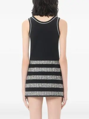Valentino Garavani Cotton Jersey Top With Contrast Edging - Black