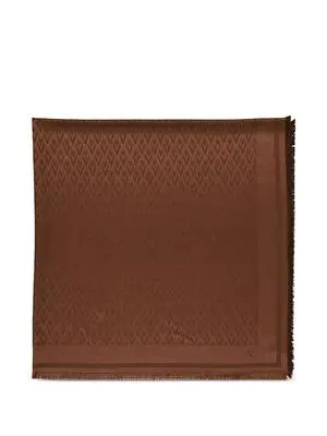 Valentino Garavani Toute La V Wool And Silk Shawl - Brown