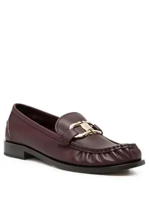 FERRAGAMO Maryan Soft Loafers With Gancini Ornament - Brown