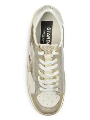 GOLDEN GOOSE Stardan Leather Sneakers - Silver