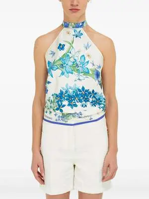 FERRAGAMO Top Primaver Oblong-shawl-stole - Blue