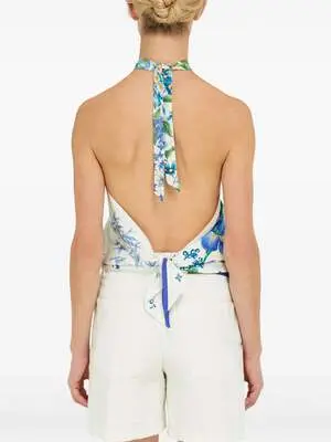 FERRAGAMO Top Primaver Oblong-shawl-stole - Blue