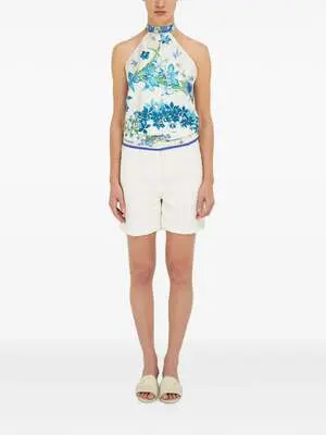 FERRAGAMO Top Primaver Oblong-shawl-stole - Blue