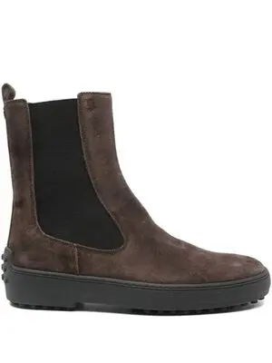 TOD'S Winter Gommino Suede Ankle Boots - Brown