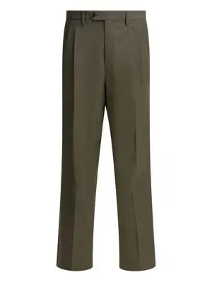 Prada Wide-leg Wool Pants - Green