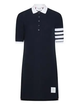 Thom Browne 4-bar Cotton Piqué Polo Dress - Blue