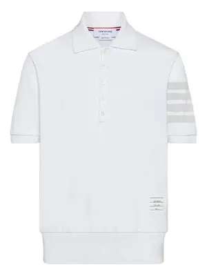 Thom Browne 4-bar Cotton Piqué Polo Shirt - White