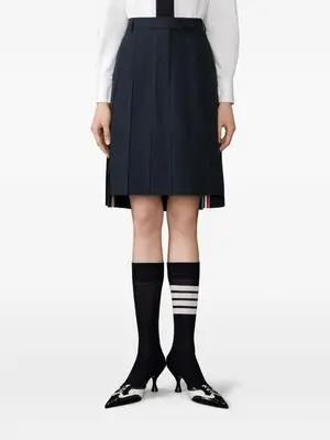 Thom Browne Pleated Wool Midi Skirt