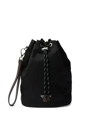 Prada Re-nylon And Leather Pouch - Black