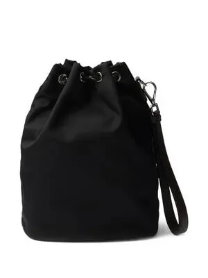 Prada Re-nylon And Leather Pouch - Black