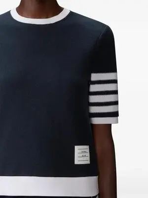 Thom Browne Textured Cotton Piqué 4-bar T-shirt - Blue