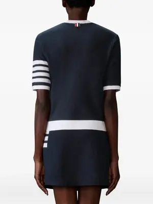 Thom Browne Textured Cotton Piqué 4-bar T-shirt - Blue