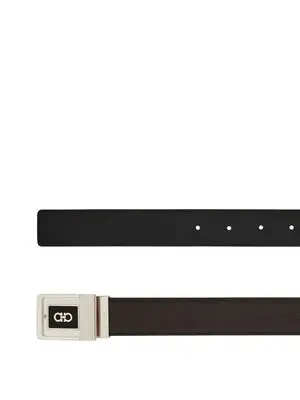 FERRAGAMO Double Square Reversible Leather Belt