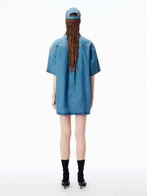 Alexander Wang Denim Shirt Dress - Blue