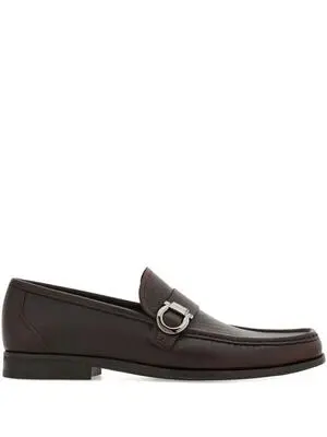 FERRAGAMO Caspian Leather Loafers - Brown