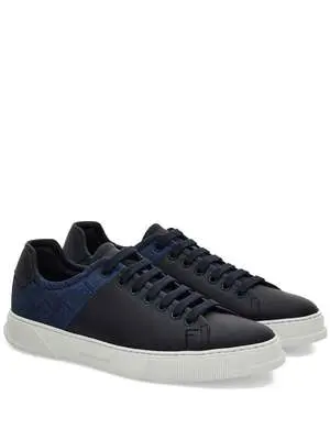 FERRAGAMO Clayton Monogram Jacquard Leather Sneakers