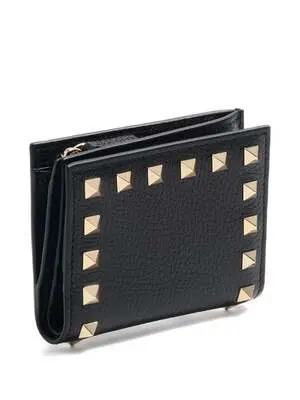 Valentino Garavani Rockstud Grainy Leather Flap Wallet
