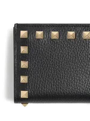 Valentino Garavani Rockstud Grainy Leather Flap Wallet