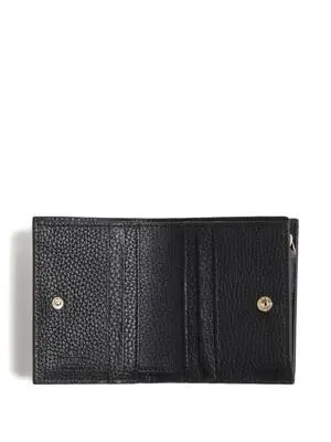 Valentino Garavani Rockstud Grainy Leather Flap Wallet - Black
