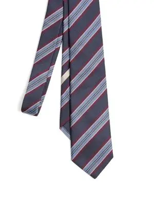 Valentino Garavani Valentie Jacquard Regimental Silk Tie - Blue