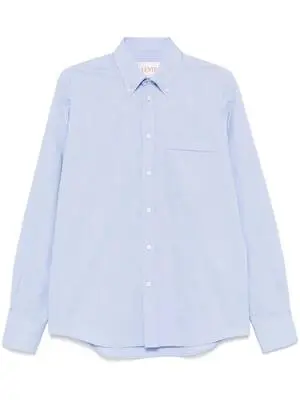 Valentino Garavani Cotton Oxford Shirt With Vlogo Embroidery - Blue