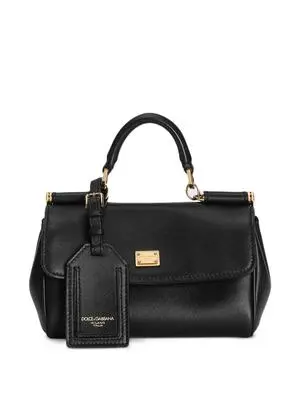 Dolce & Gabbana My Sicily Handbag In Plongé Leather - Black