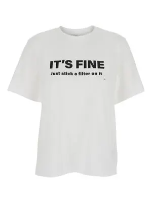 Victoria Beckham Just Stick A Filter On It Slogan T-shirt - White