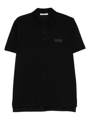 Givenchy Paris Gros Grain Cotton Polo - Black