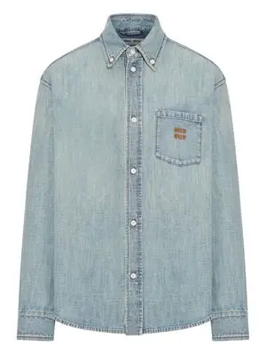Miu Miu Chambray Denim Shirt - Blue