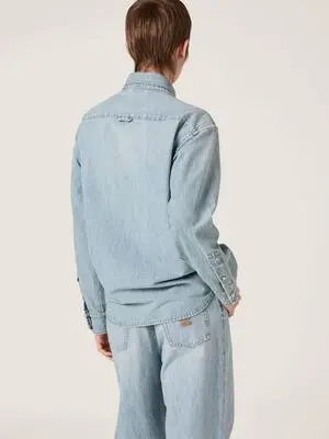 Miu Miu Chambray Denim Shirt - Blue