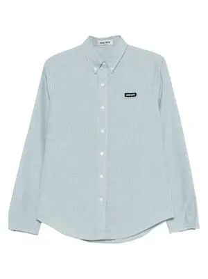 Miu Miu Check Pattern Poplin Shirt