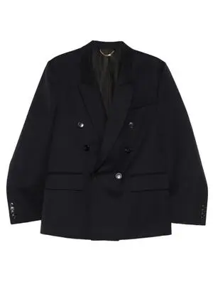 Victoria Beckham Double-breasted Wool Tailored Jacket - Blue