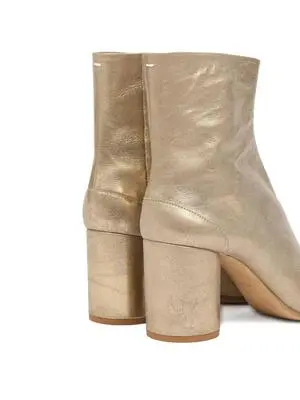 MAISON MARGIELA Tabi Metallic Leather Ankle Boots - Silver