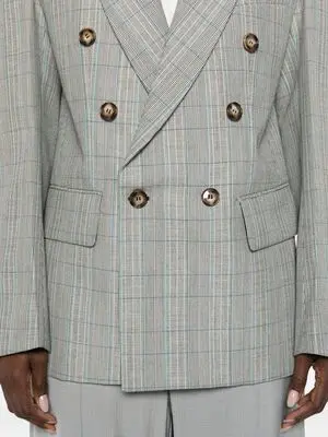 Victoria Beckham Check Wool Double-breasted Tailored Jacket