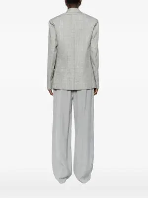 Victoria Beckham Check Wool Double-breasted Tailored Jacket - Gray