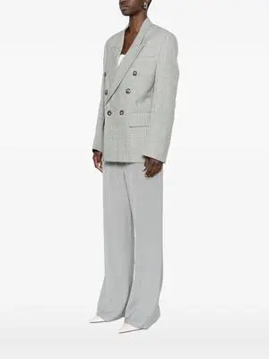 Victoria Beckham Check Wool Double-breasted Tailored Jacket - Gray