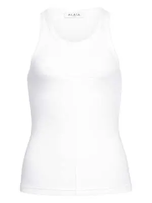 Alaïa Darts Cotton Tank Top - White