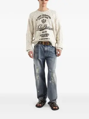 Dolce & Gabbana Oversized Pullover With Interwoven Pattern