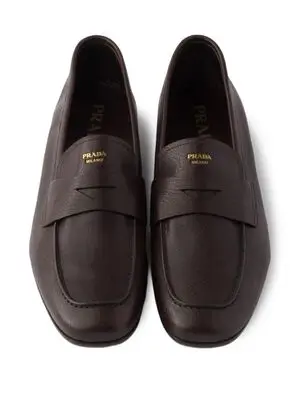 Prada Leather Loafers With Band
