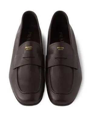 Prada Goat Skin Leather Loafers - Brown