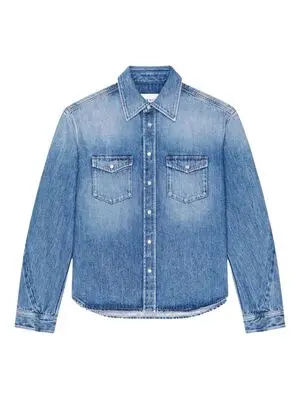Givenchy Couture Seam Shirt In Shadow Washed Denim - Blue