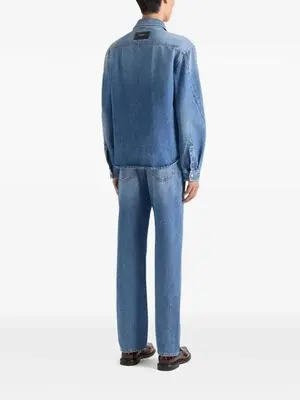 Givenchy Couture Seam Shirt In Shadow Washed Denim