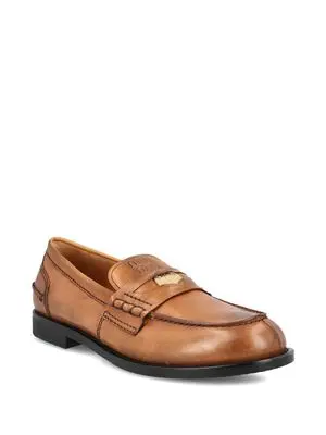 Miu Miu Vintage-effect Leather Penny Loafers