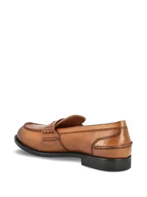 Miu Miu Vintage-effect Leather Penny Loafers
