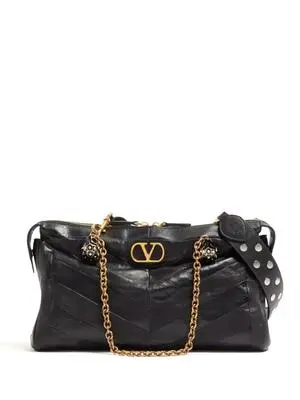 Valentino Garavani Panthea Shoulder Bag In Nappa Leather - Black