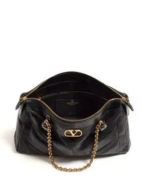 Valentino Garavani Panthea Shoulder Bag In Nappa Leather - Black