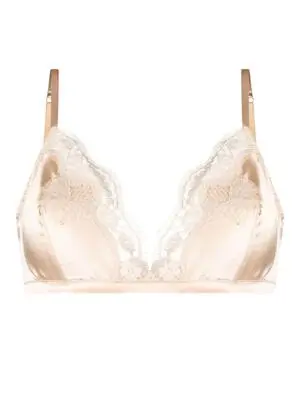 Dolce & Gabbana Dolce & Gabbana Women Soft-Cup Satin Bra With Lace Detailing Multicolor