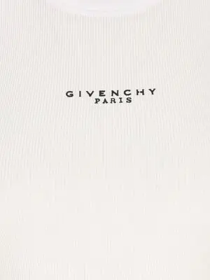 Givenchy Slim Fit Cotton Tank Top With Paris Print - White